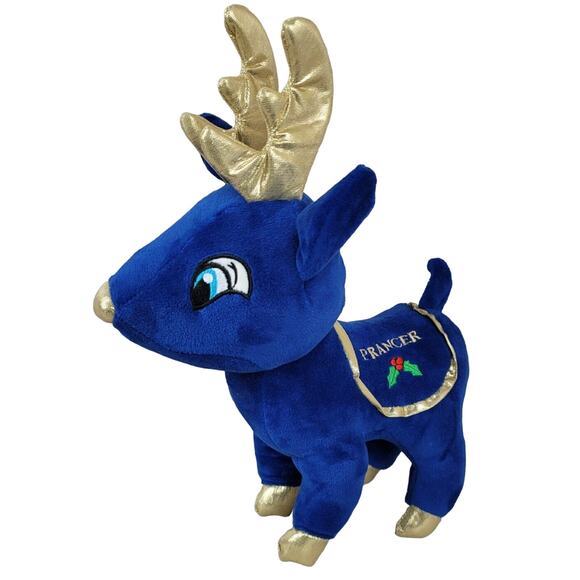 Kellytoy | Toys | Christmas Plush Reindeer Prancer Blue Gold Santa ...